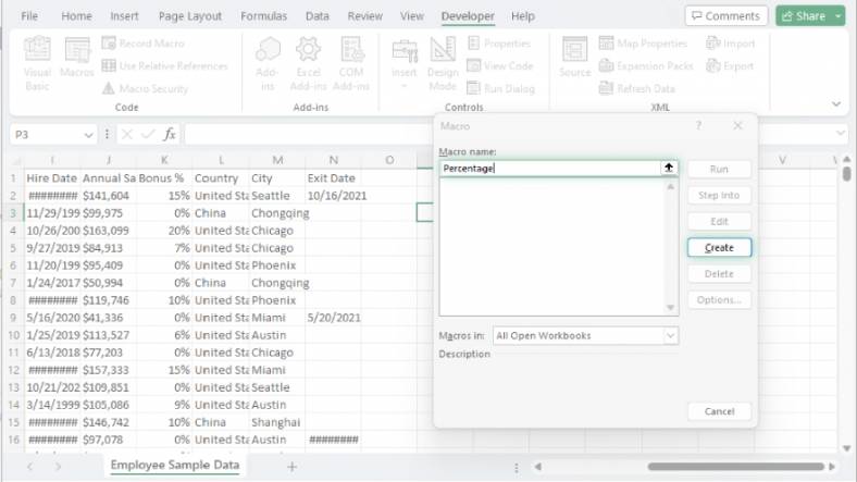 How to create a group shortcut in Excel