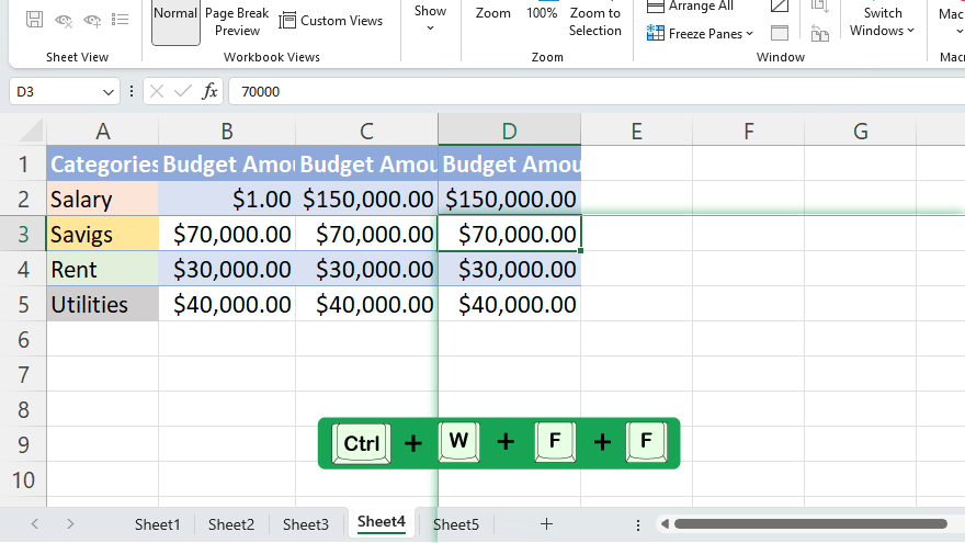 How to Freeze Rows and Columns Simultaneously in Excel
