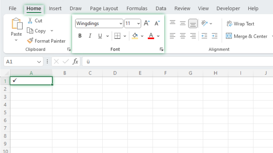 How to Make a Check Mark in Microsoft Excel