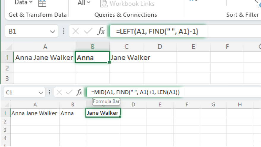 How to Split Names in Microsoft Excel