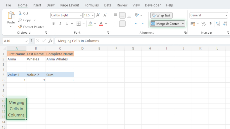 How to Combine Columns in Microsoft Excel