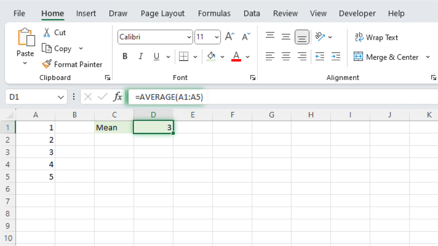 How to Calculate Mean in Microsoft Excel