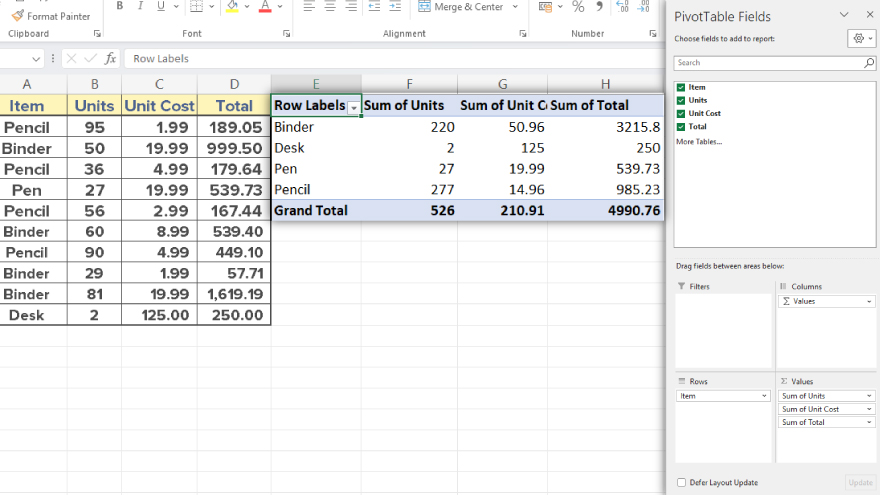 How to Create a Pivot Table in Microsoft Excel