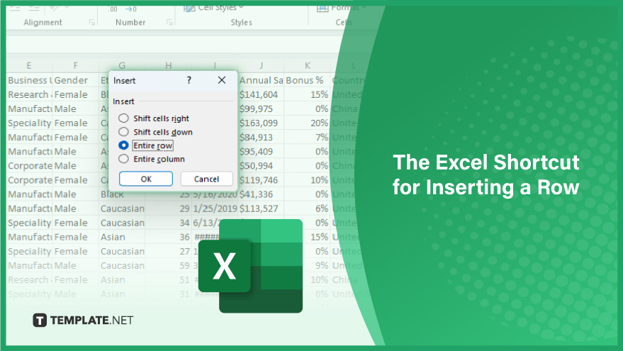 The Excel Shortcut for Inserting a Row