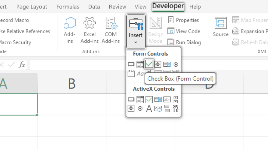 How to Insert a Checkbox in Microsoft Excel