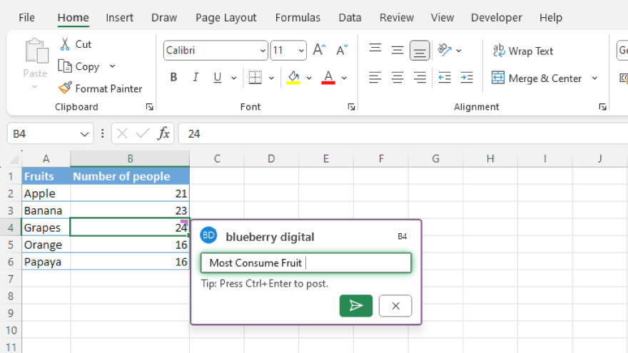 How to Add Pop-up Comments for Graphics in Excel