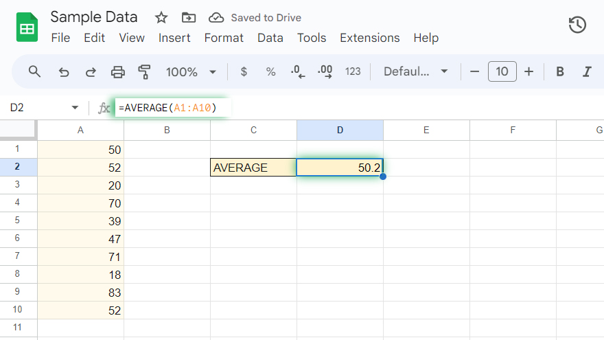 How to Calculate an Average in Google Sheets