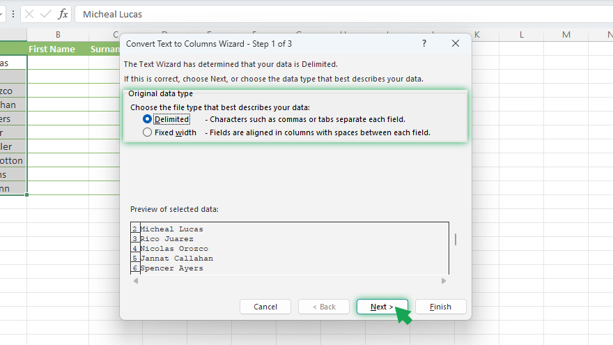 How to Split One Cell into Two in Microsoft Excel