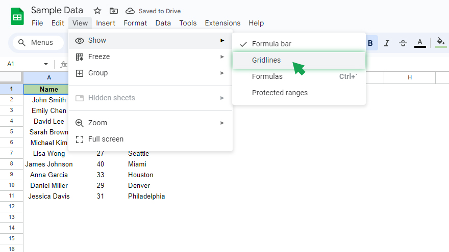 How to Get Rid of Lines in Google Sheets
