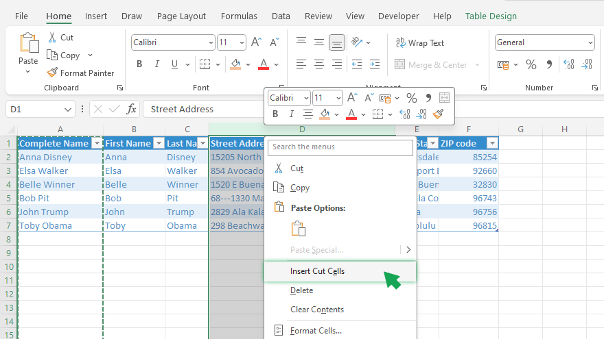 How to Move a Column in Microsoft Excel