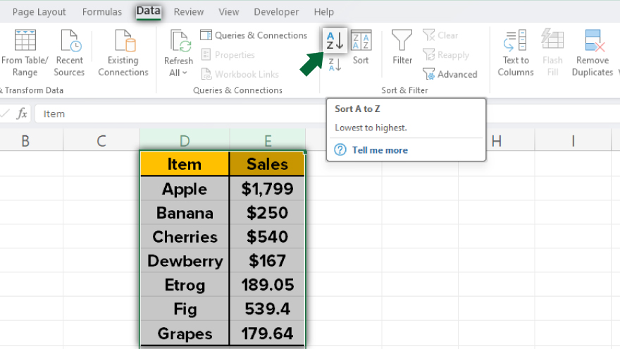 How to Sort Columns in Microsoft Excel