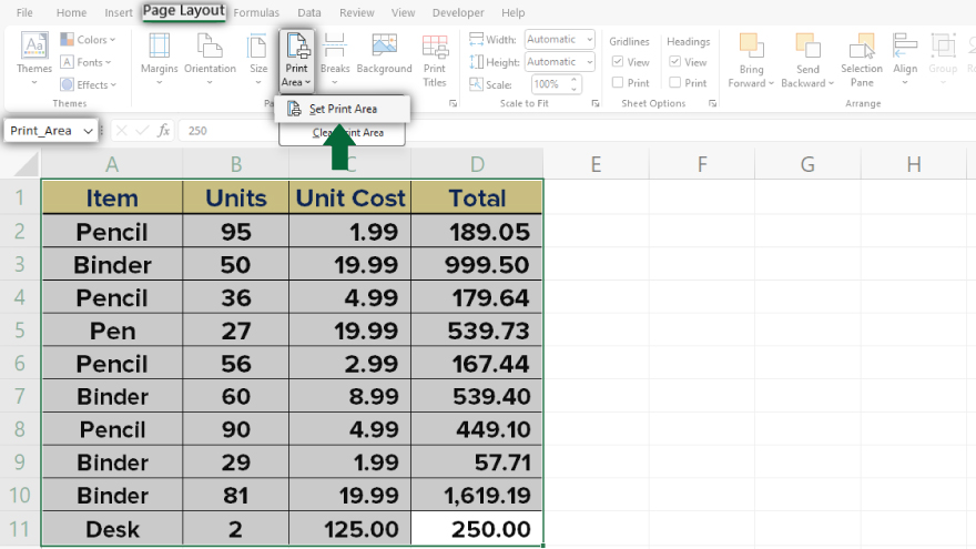 How to Copy Print Areas with Worksheets in Excel