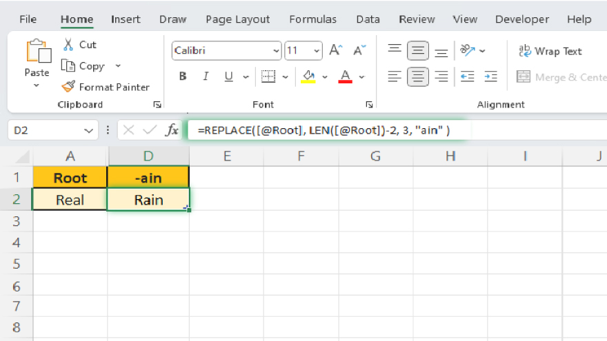 How to Replace Characters at the End of a Cell in Excel