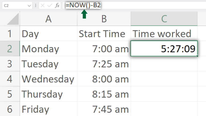 How to Subtract Time in Microsoft Excel